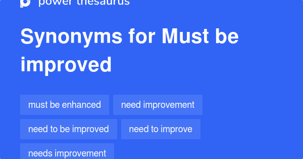 MUST BE IMPROVED Synonyms: 122 Similar Phrases