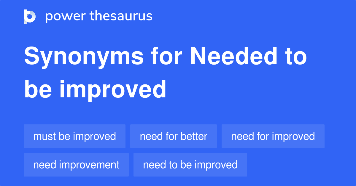Needed To Be Improved synonyms - 84 Words and Phrases for Needed To Be ...
