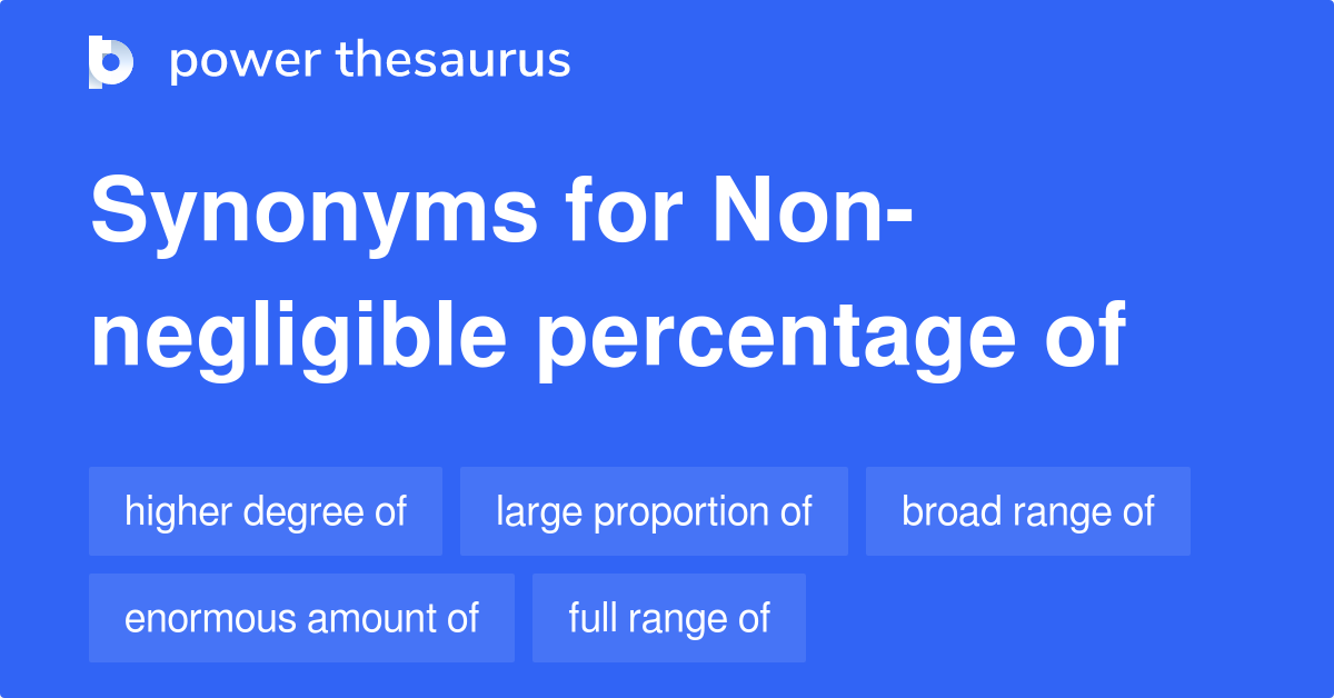 Non-negligible Percentage Of synonyms - 922 Words and Phrases for Non ...