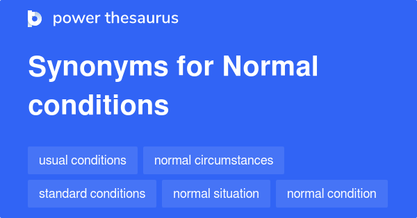 NORMAL CONDITIONS Synonyms: 413 Similar Words & Phrases