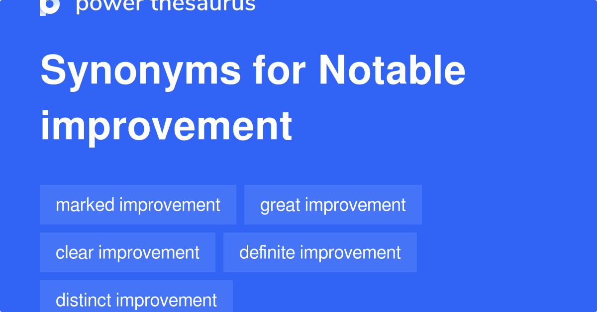NOTABLE IMPROVEMENT Synonyms: 343 Similar Words & Phrases