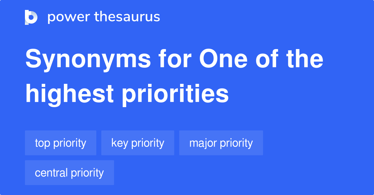 One Of The Highest Priorities synonyms - 40 Words and Phrases for One ...
