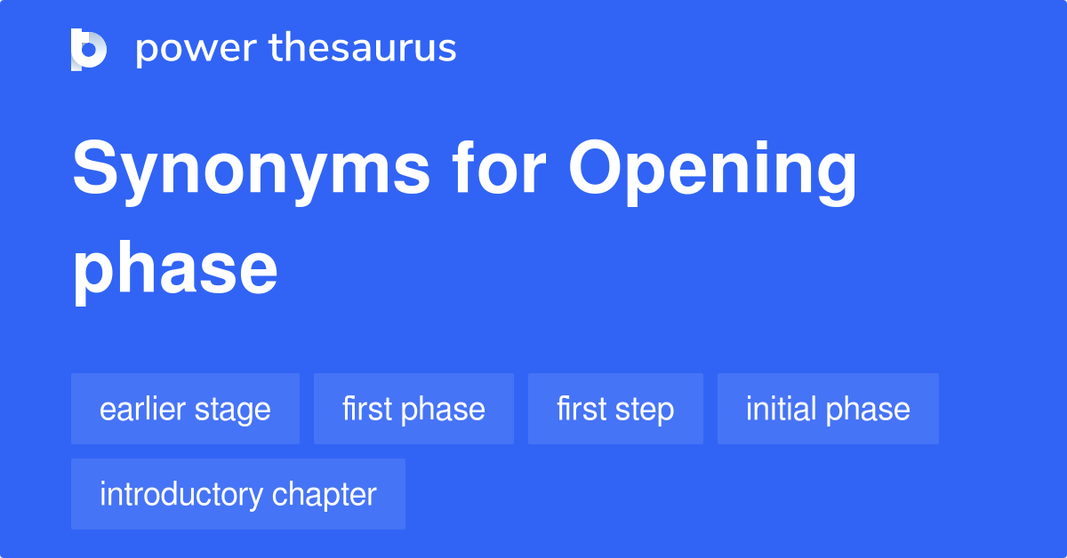 Opening Phase synonyms - 322 Words and Phrases for Opening Phase