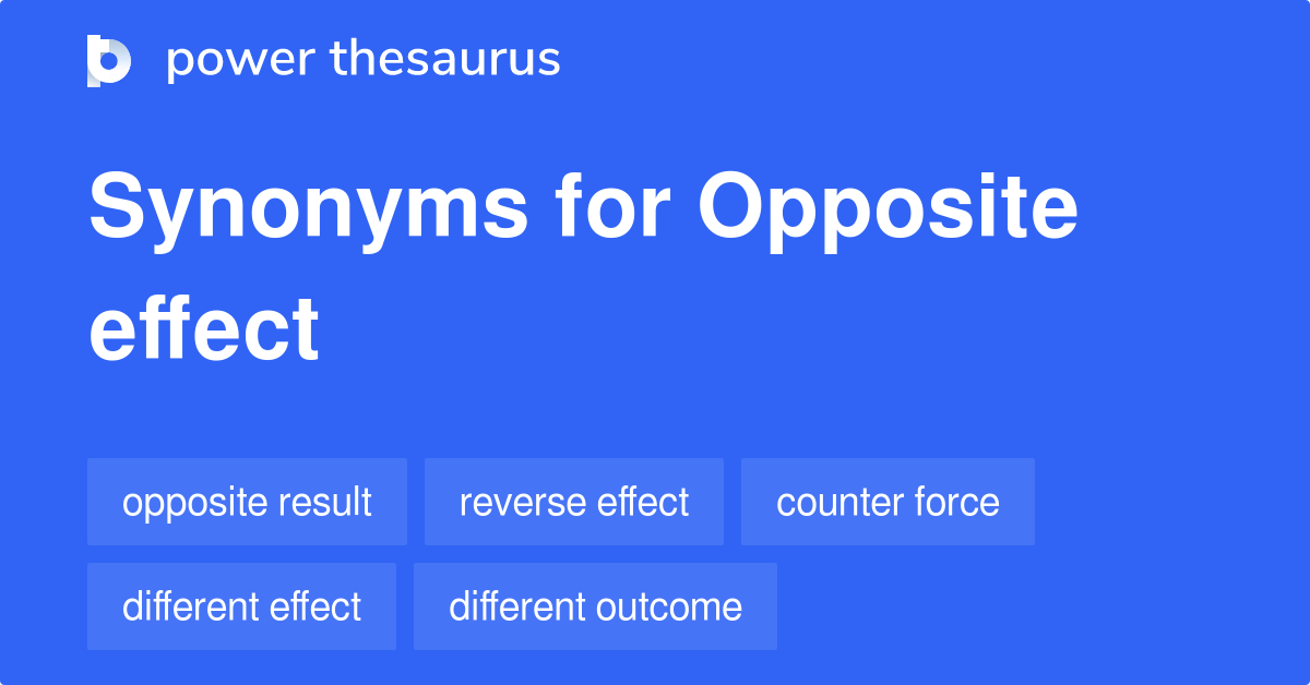 OPPOSITE EFFECT Synonyms: 147 Similar Words & Phrases