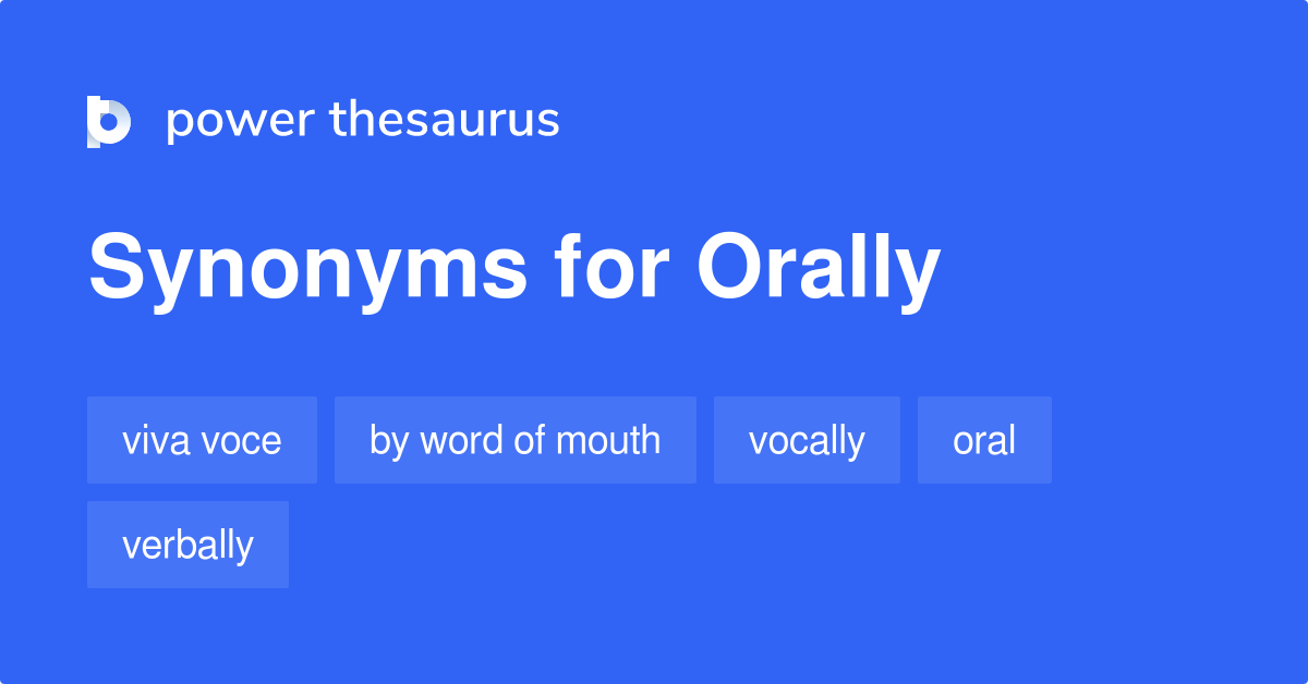 ORALLY Synonyms: 214 Similar Words & Phrases