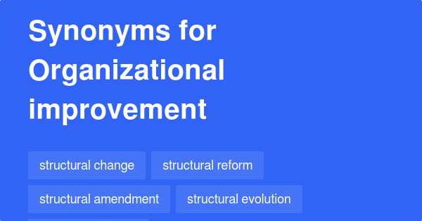 ORGANIZATIONAL IMPROVEMENT Synonyms: 32 Similar Phrases