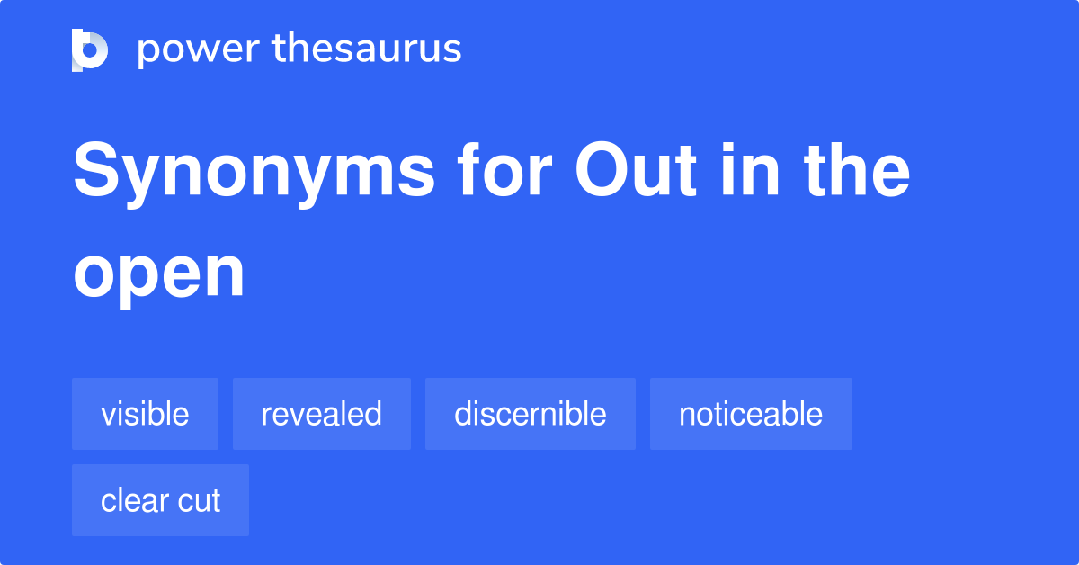 OUT IN THE OPEN Synonyms: 303 Similar Words & Phrases