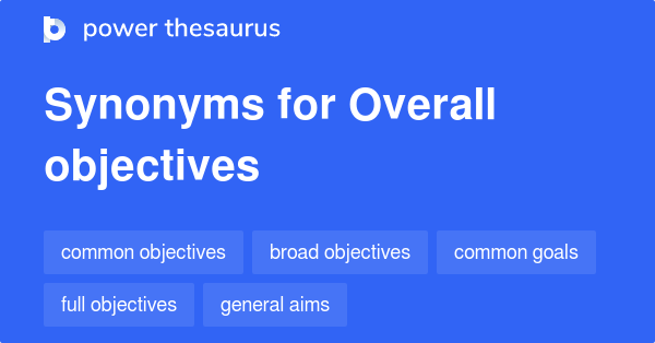 Overall Objectives synonyms - 83 Words and Phrases for Overall Objectives