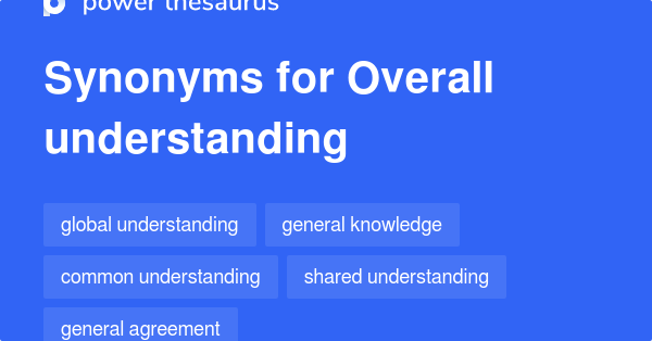 OVERALL UNDERSTANDING Synonyms: 62 Similar Phrases