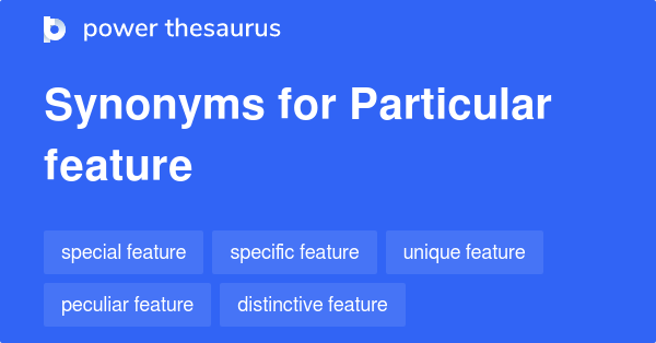 Particular Feature synonyms - 400 Words and Phrases for Particular Feature