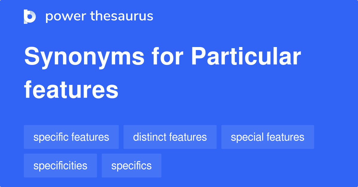 PARTICULAR FEATURES Synonyms: 217 Similar Words & Phrases