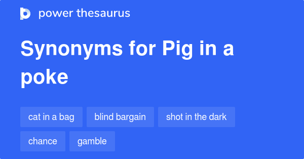 PIG IN A POKE Synonyms: 32 Similar Words & Phrases