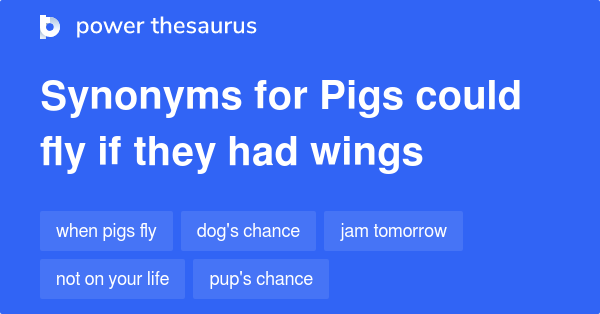 Pigs Could Fly If They Had Wings synonyms - 108 Words and Phrases for ...