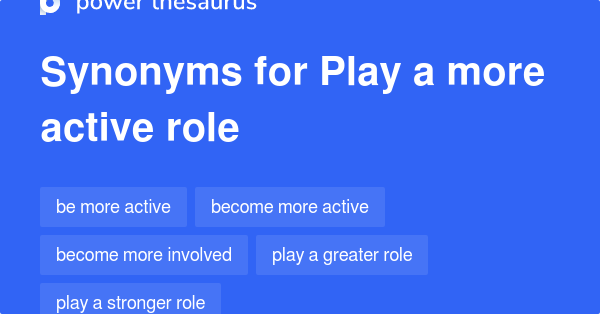 Play A More Active Role synonyms - 58 Words and Phrases for Play A More ...