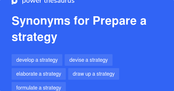 PREPARE A STRATEGY Synonyms: 131 Similar Words & Phrases