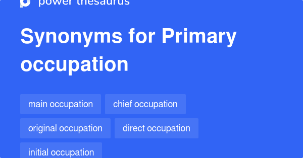 Primary Occupation synonyms - 127 Words and Phrases for Primary Occupation