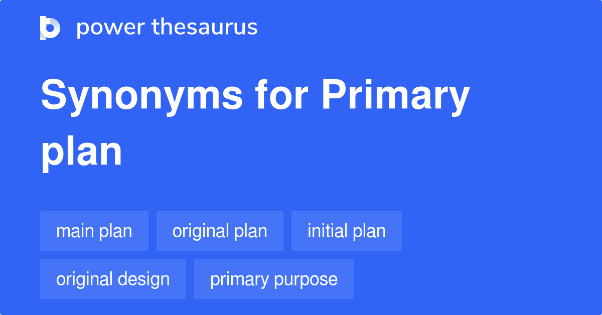 PRIMARY PLAN Synonyms: 157 Similar Phrases