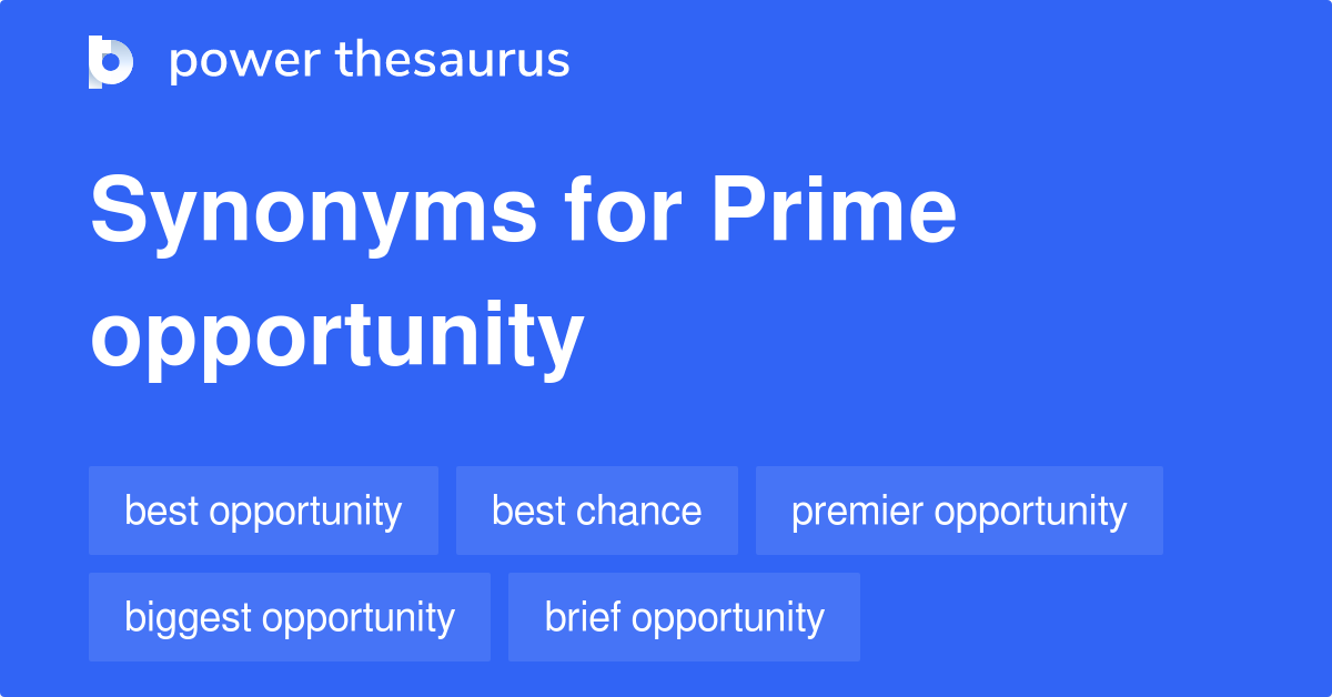 Prime Opportunity synonyms - 119 Words and Phrases for Prime Opportunity