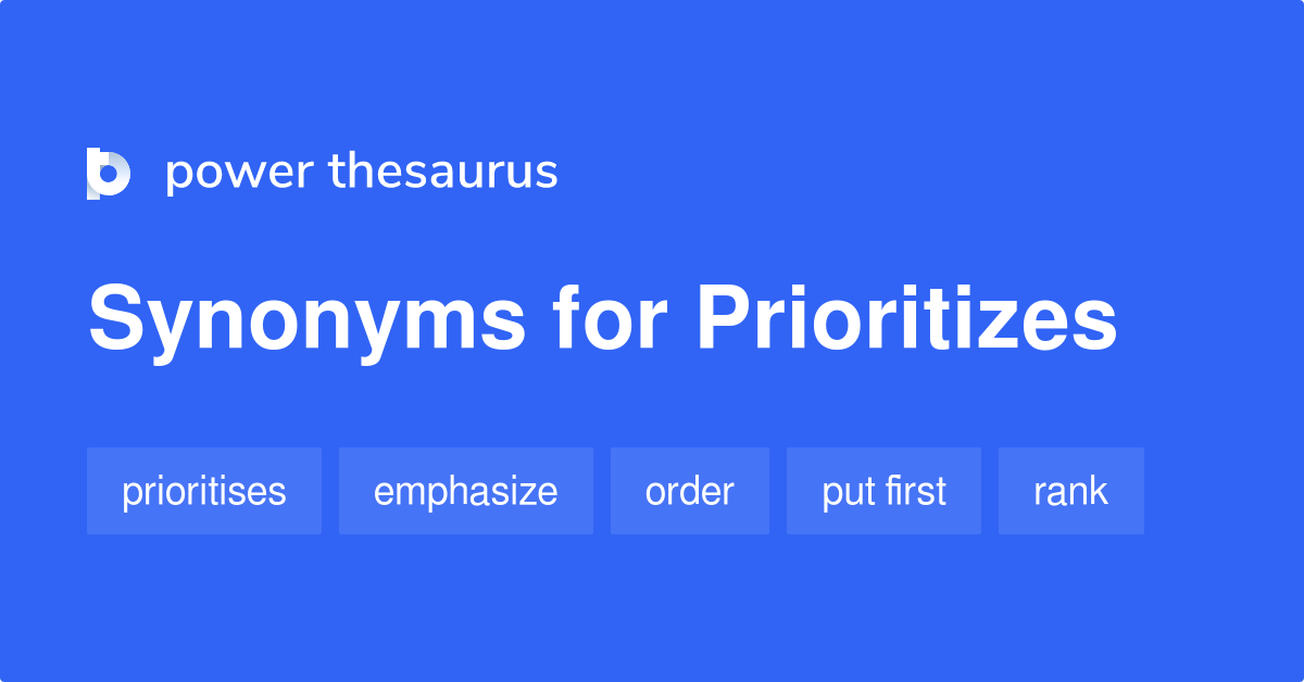 PRIORITIZES Synonyms: 234 Similar Words & Phrases