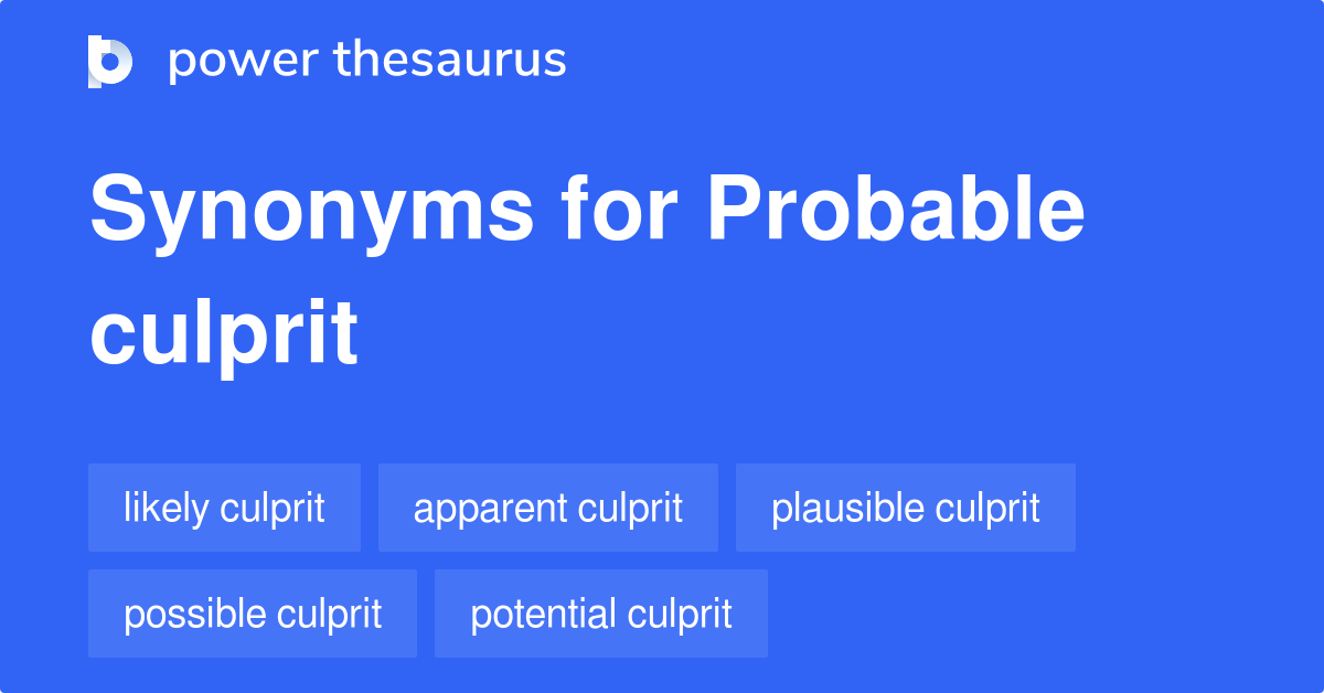 PROBABLE CULPRIT Synonyms: 22 Similar Phrases