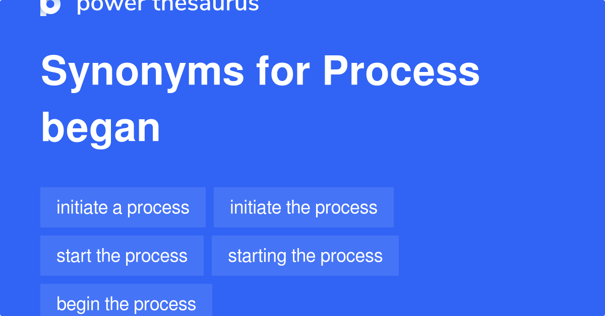 Process Began synonyms - 105 Words and Phrases for Process Began