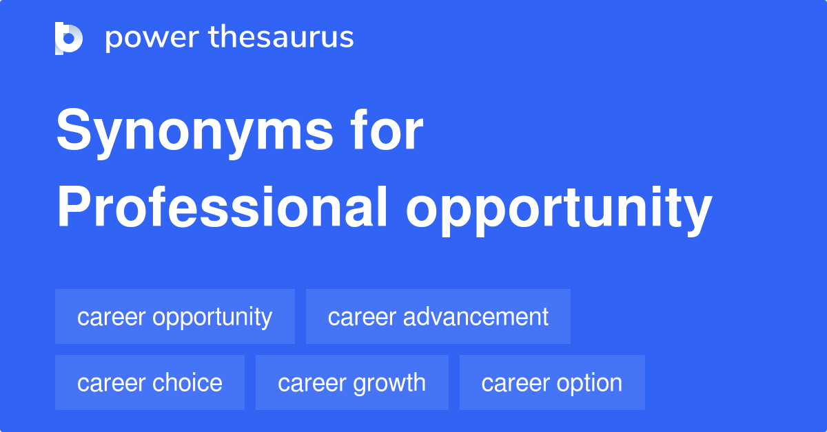 PROFESSIONAL OPPORTUNITY Synonyms: 41 Similar Phrases