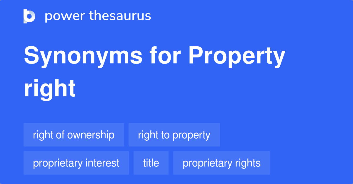 PROPERTY RIGHT Synonyms: 61 Similar Words & Phrases
