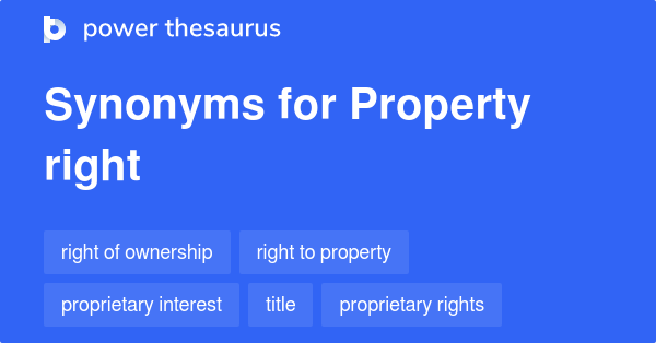 PROPERTY RIGHT Synonyms: 61 Similar Words & Phrases