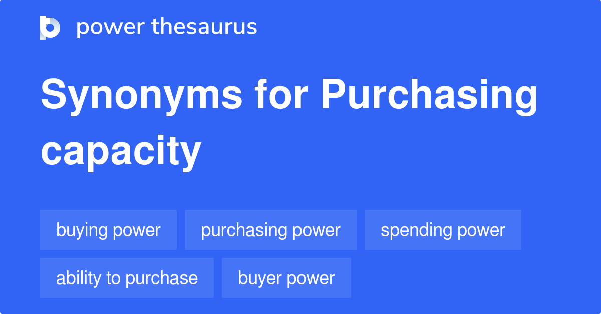 Purchasing Capacity synonyms - 10 Words and Phrases for Purchasing Capacity