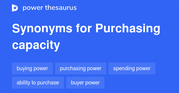 Purchasing Capacity synonyms - 10 Words and Phrases for Purchasing Capacity