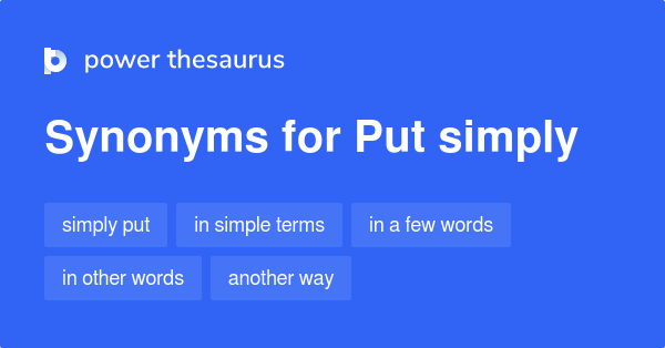 PUT SIMPLY Synonyms: 75 Similar Words & Phrases