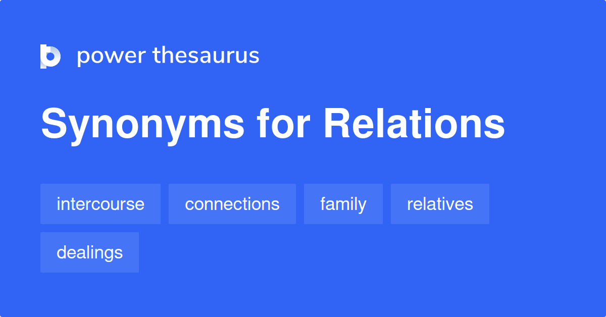 RELATIONS Synonyms: 941 Similar Words & Phrases