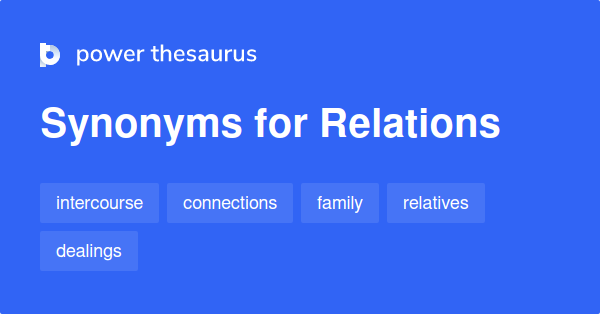 RELATIONS Synonyms: 941 Similar Words & Phrases