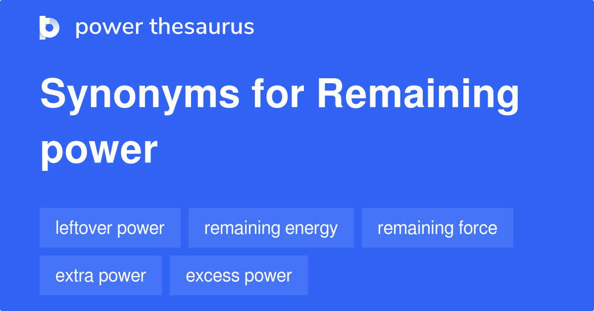 Remaining Power synonyms - 66 Words and Phrases for Remaining Power