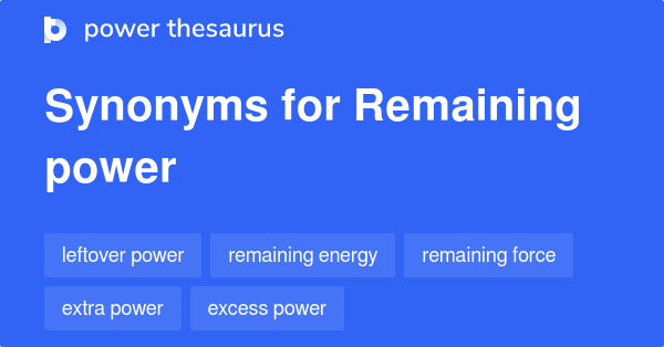 Remaining Power synonyms - 66 Words and Phrases for Remaining Power