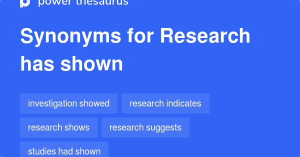 RESEARCH HAS SHOWN Synonyms: 85 Similar Phrases