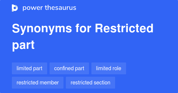 Restricted Part synonyms - 31 Words and Phrases for Restricted Part