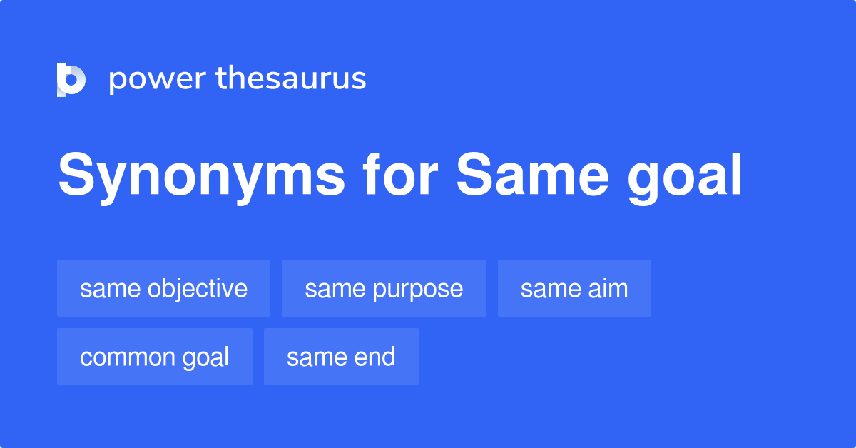 SAME GOAL Synonyms: 93 Similar Phrases