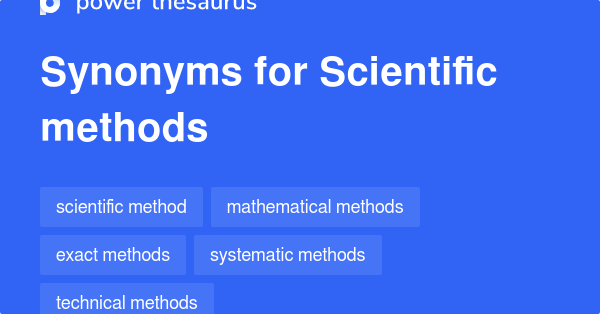 58 SCIENTIFIC METHODS Synonyms