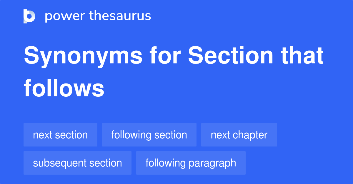 Sections Synonym