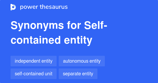 Self-contained Entity synonyms - 17 Words and Phrases for Self ...