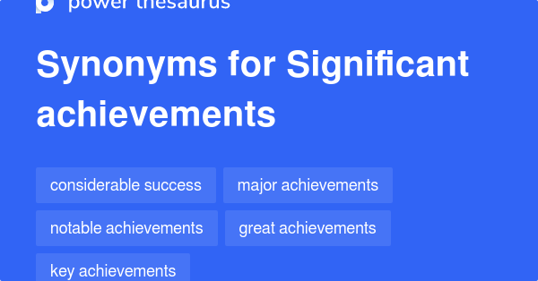 SIGNIFICANT ACHIEVEMENTS Synonyms: 220 Similar Phrases