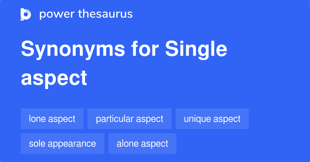 Single Aspect synonyms - 88 Words and Phrases for Single Aspect