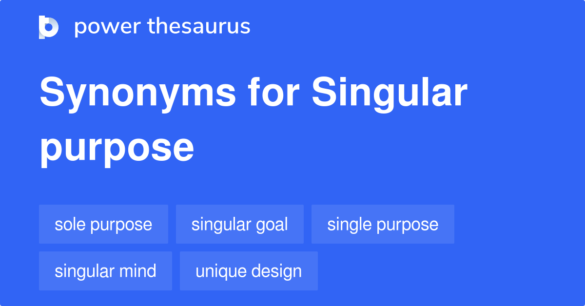 SINGULAR PURPOSE Synonyms: 133 Similar Phrases
