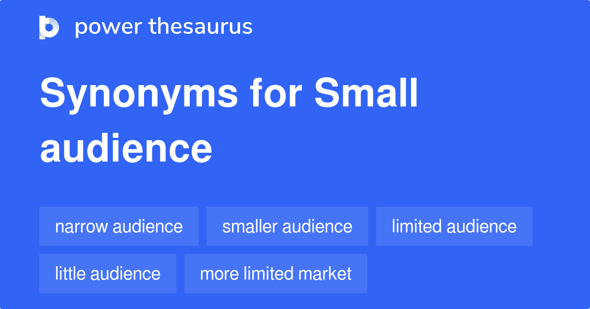 SMALL AUDIENCE Synonyms: 80 Similar Phrases