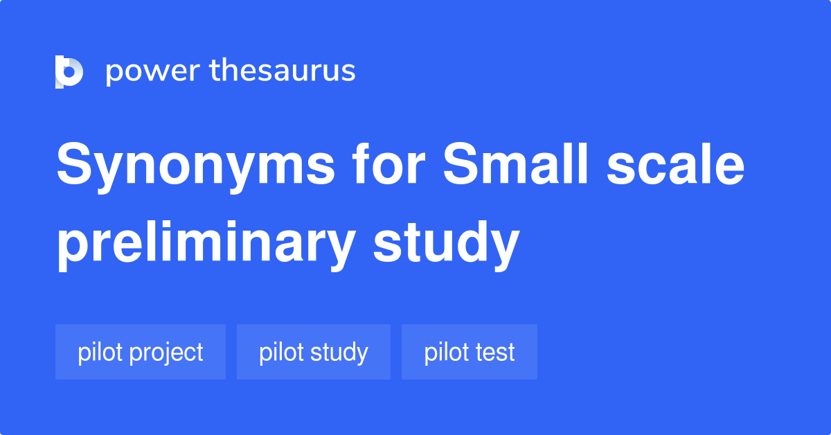 Small Scale Preliminary Study synonyms - 16 Words and Phrases for Small ...