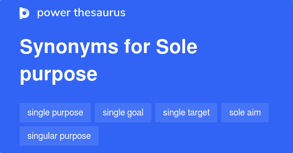 SOLE PURPOSE Synonyms: 250 Similar Phrases