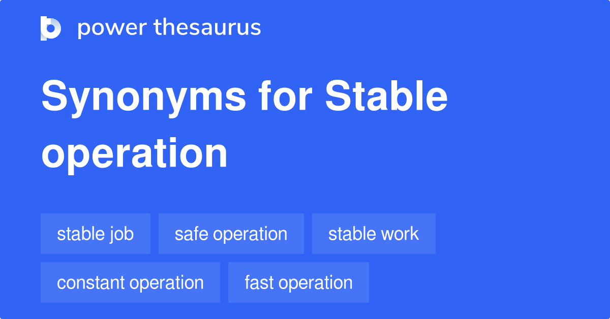 STABLE OPERATION Synonyms: 219 Similar Phrases