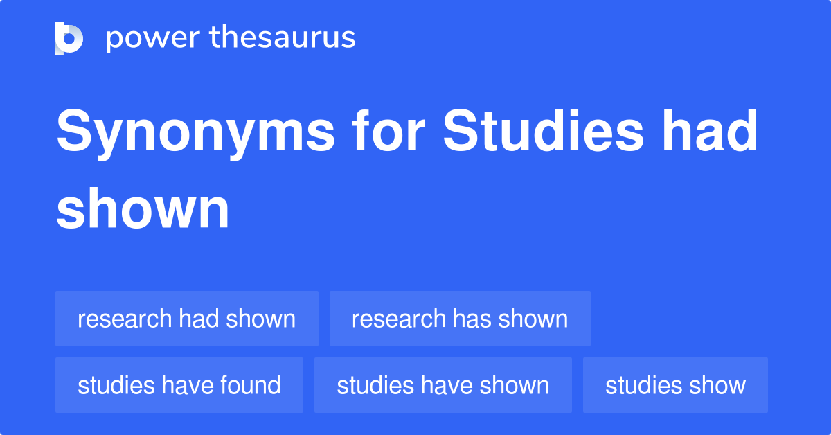 Studies Had Shown synonyms - 38 Words and Phrases for Studies Had Shown