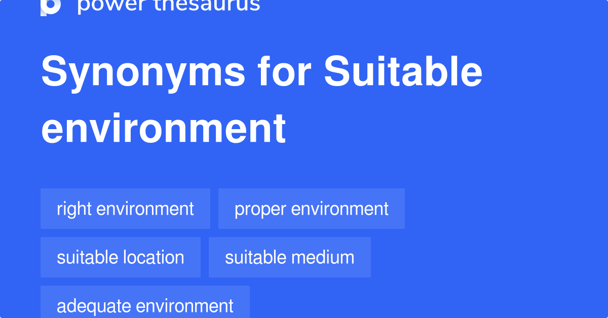 SUITABLE ENVIRONMENT Synonyms: 75 Similar Phrases